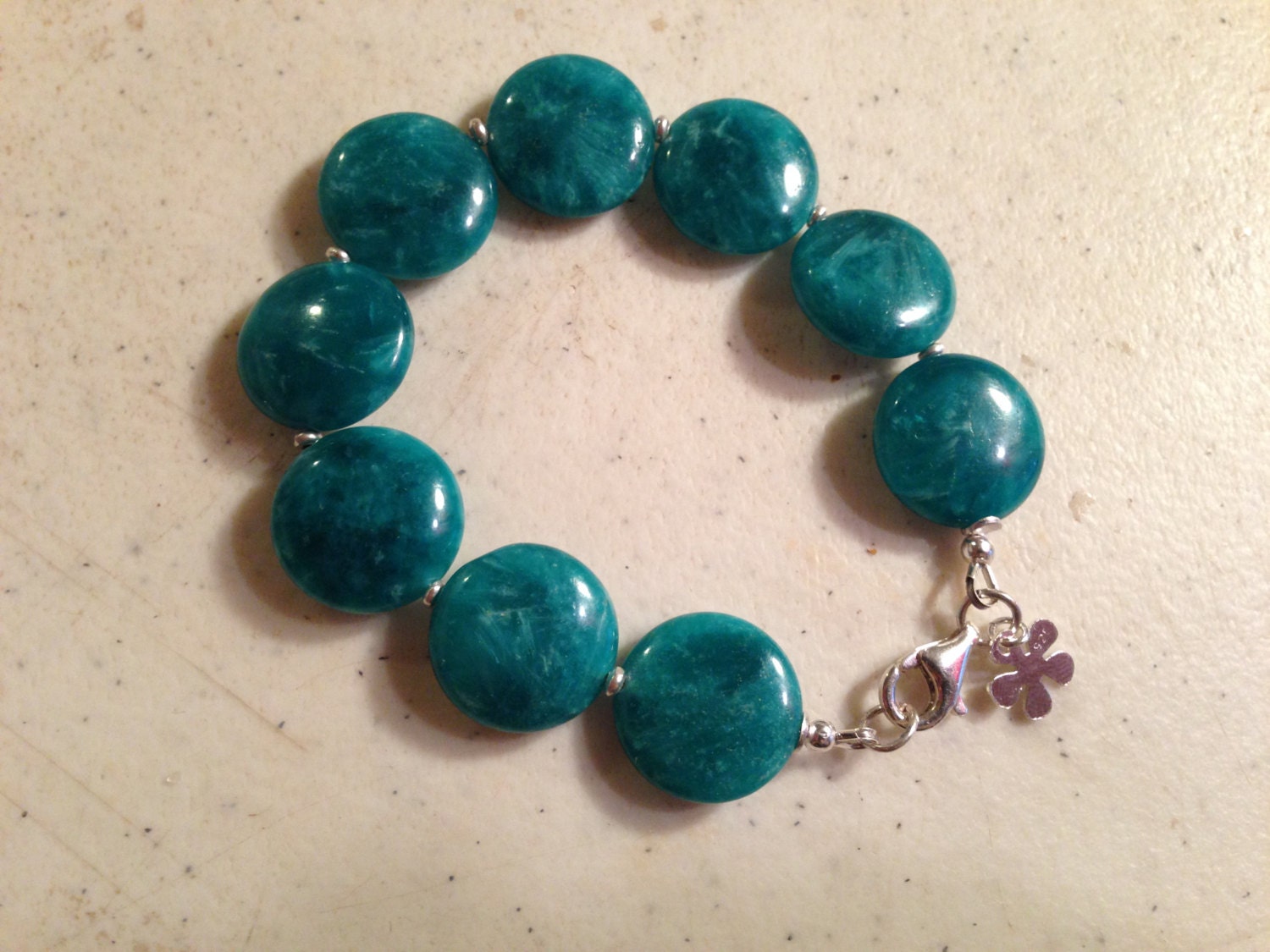 Teal Bracelet Sterling Silver Jewelry Agate Gemstone