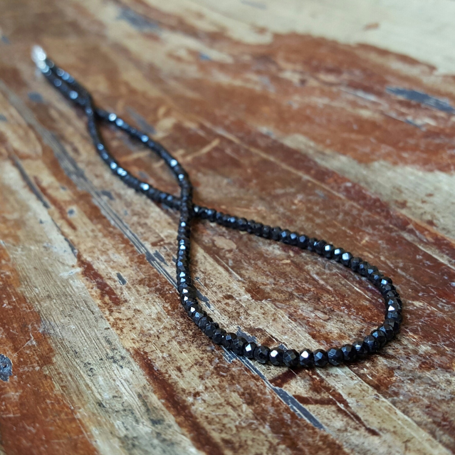 Black Spinel Necklace Beaded Necklaces Chain 20 inch Gemstone