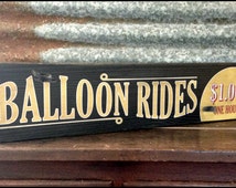 Balloon Rides - Handcrafted Rustic Wood Sign - Original Alpine Graphics ...