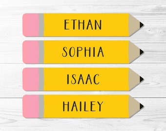 Classroom Labels Yellow Pencils Editable Labels Blank