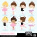 DANCING BALLERINA Digital Clipart Set Ballerina Clipart
