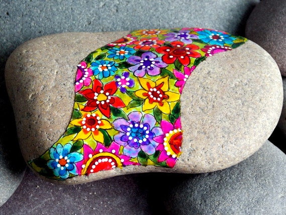 Wildflowers / meadow / flower child / hippie / painted rocks