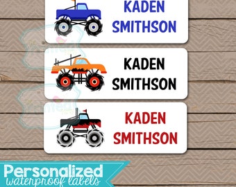 Monster truck labels | Etsy