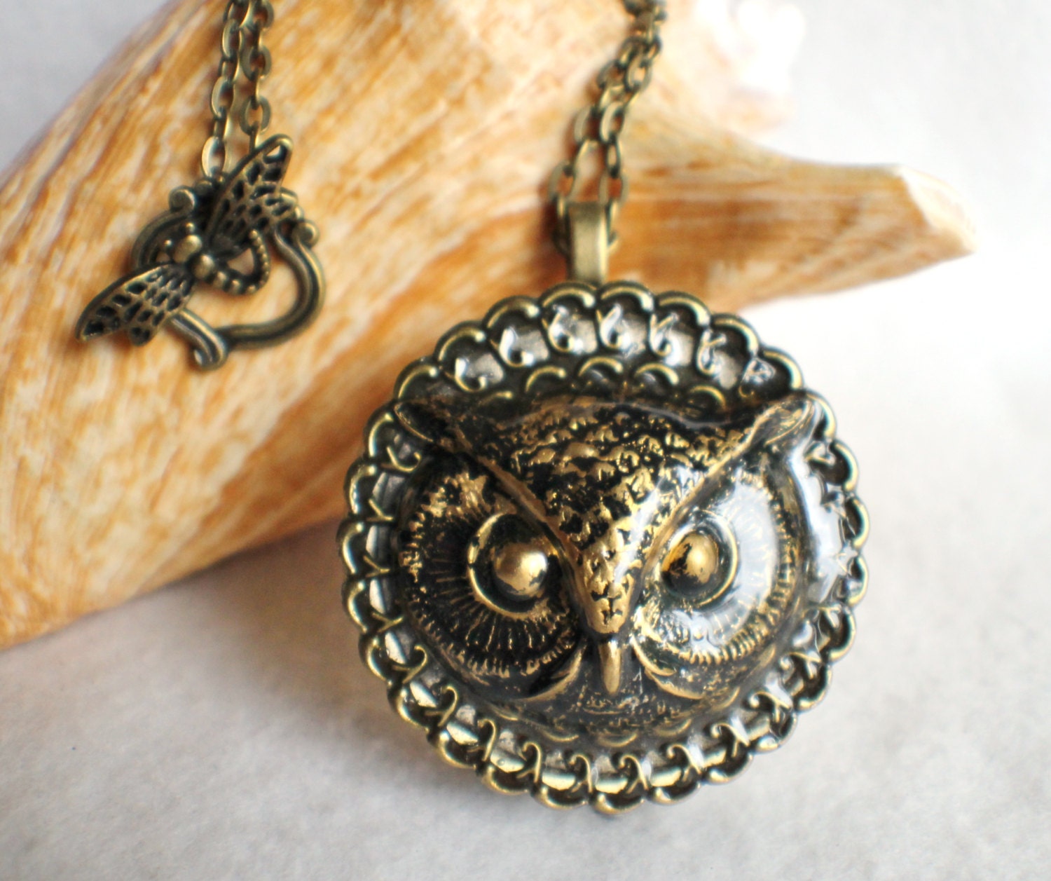 Music box locket round bronze locket with by Charsfavoritethings