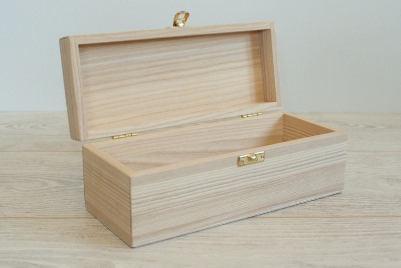 Ash Wood Box / Wooden Gift Box / Keepsake Box 8.46 x 2.75 x