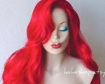 Unique red wig related items | Etsy