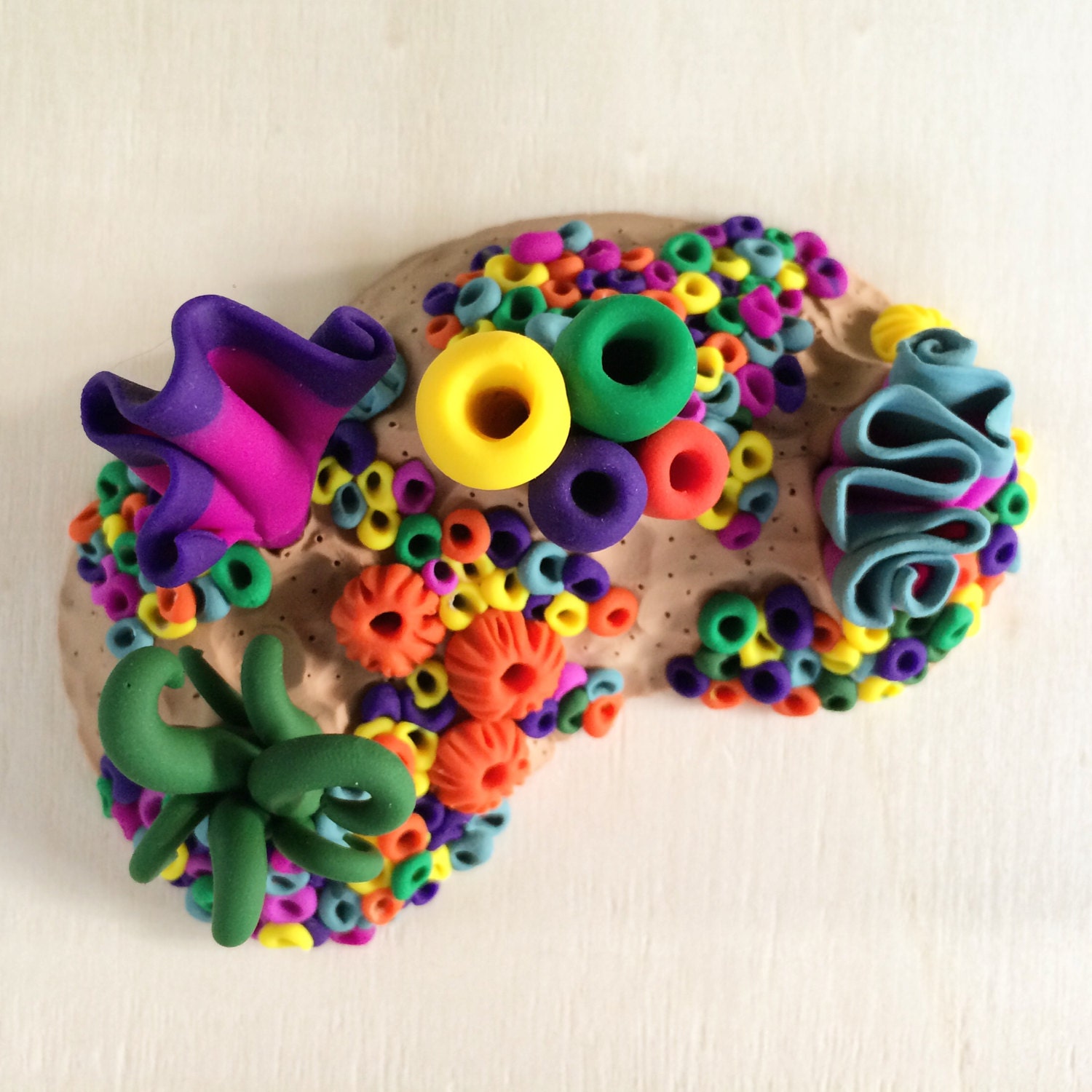 Miniature Coral Reef Polymer Clay Sculpture by RockNova on Etsy