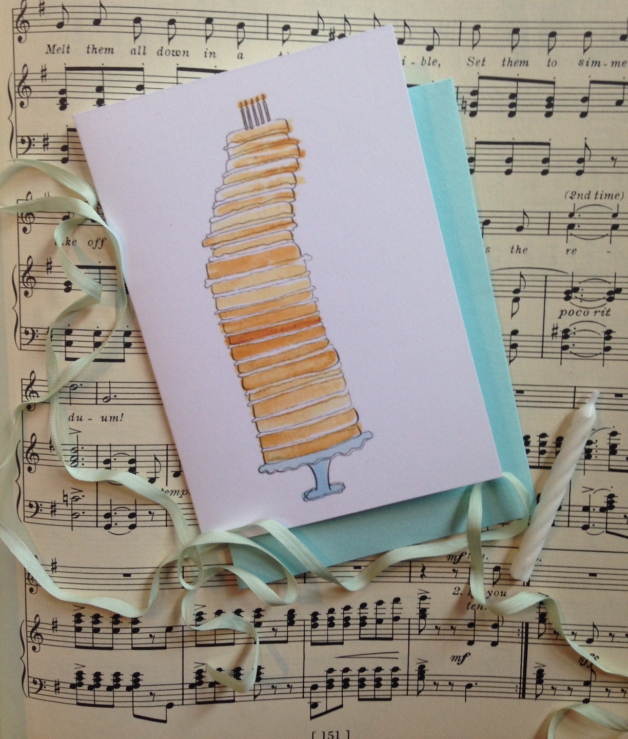 Layer Cake Happy Birthday Card