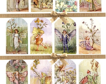 Instant ANGELS digital tags fairies gift tags printable