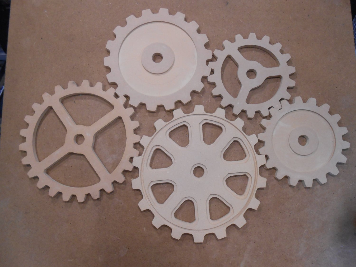 Wooden Gears Large Five Wood Gear Set 8 12