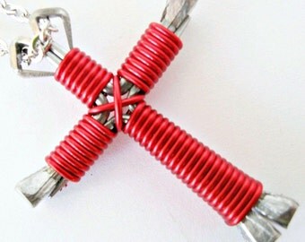 Horseshoe Nail Cross Necklaces by Nailcrosses on Etsy