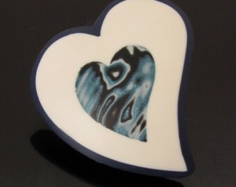 Items similar to Vampire Heart polymer clay heart pendant necklace ...