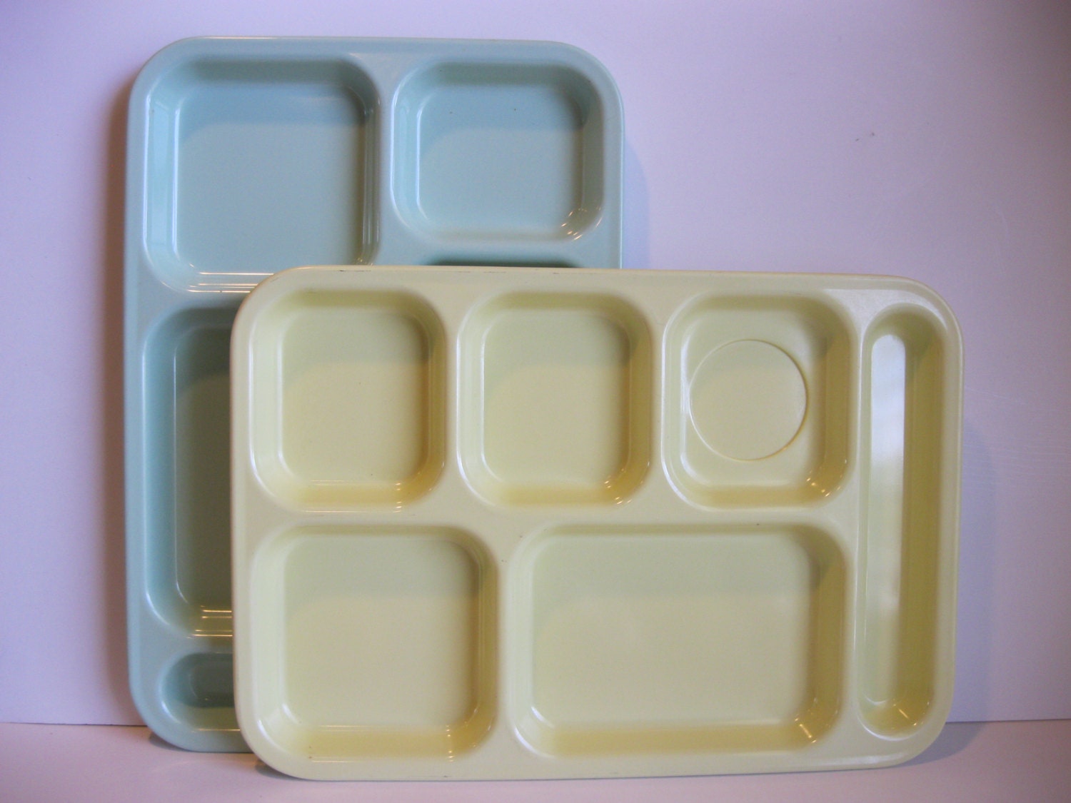 Vintage Dallas Ware Sectioned Lunch Trays, Set of 2, Pastel Yellow and ...