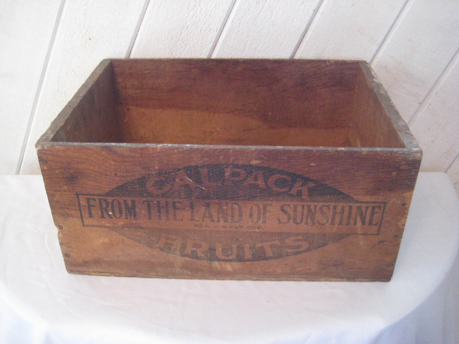 Rustic wood box, shipping fruit box/bin, Del Monte advertising box ...