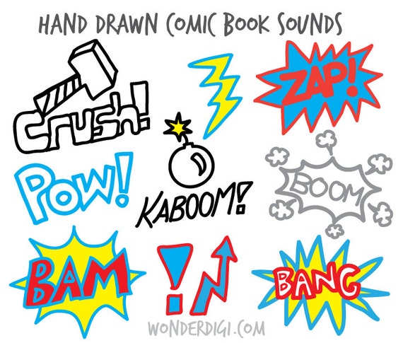 Superhero Clipart - Comic Noise clip art - Superhero Sounds - Comic ...