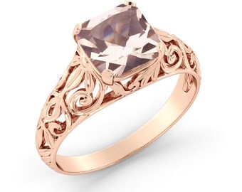 Large morganite ring | Etsy