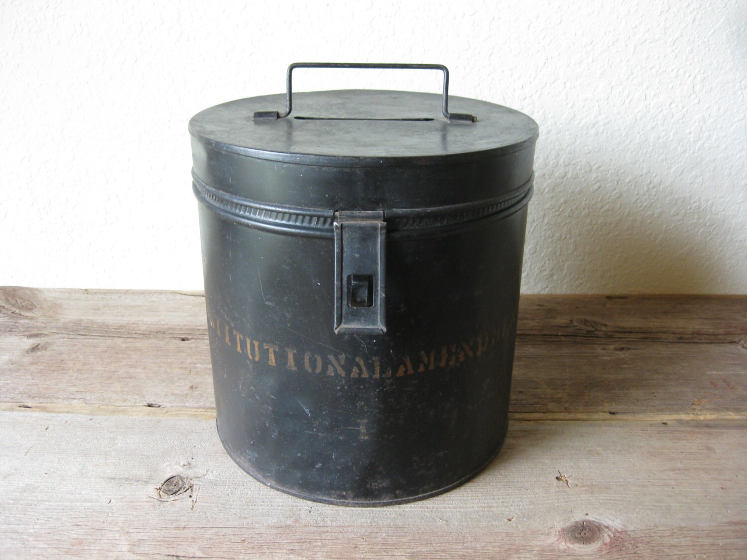 Vintage Ballot Box ~ Constitutional Amendment ~ Metal Locking Box ...