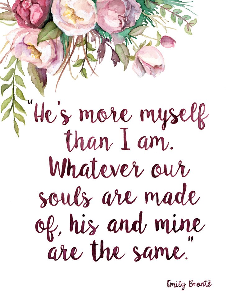 Emily Bronte Quote Painting Print from Original Watercolor