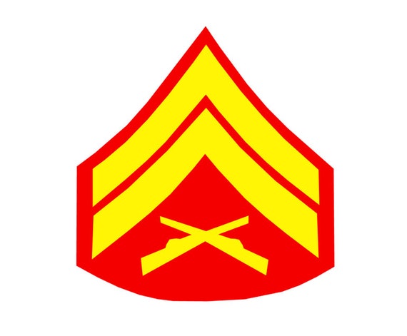 USMC Corporal Rank color Insignia decal by PaZaBri on Etsy