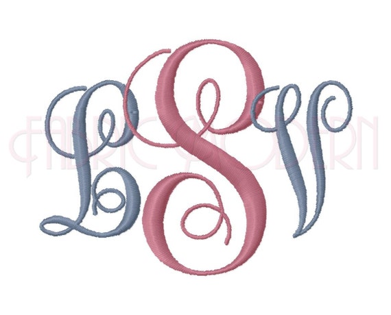 small INTERLOCKING VINE MONOGRAM Font Embroidery Font Small 1