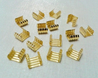 Finding 10 pcs Silver Metal Without Loop Fold Over Crimp