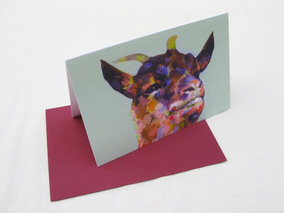 Smiling Goat Card Greeting Cards Cards Graduation by JamieAshforth