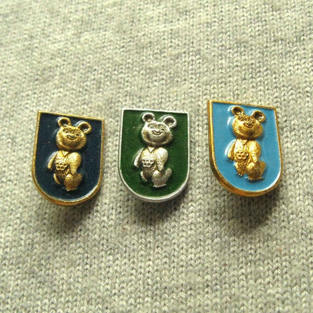 Soviet Pins, Olympic Games 80, Moscow Games Symbol, Russian Bear Symbol ...