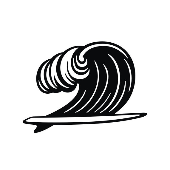 Surfboard on wave svg ai dxf cdr pat jpeg png