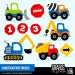 CONSTRUCTION TRUCKS Digital Clipart Set Construction