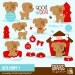 BABY BOY ANIMALS Digital Clipart Set Animals Clipart Zoo