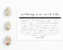 Unique wedding vow mad libs related items | Etsy