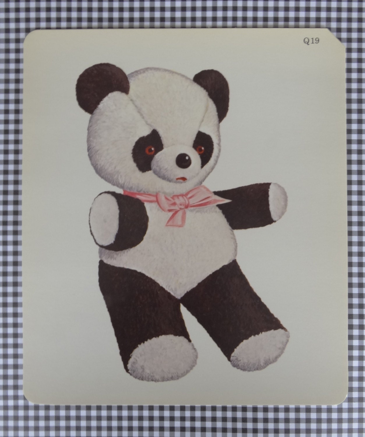 Vintage Toy Panda Large Picture Flash Card Peabody Picture