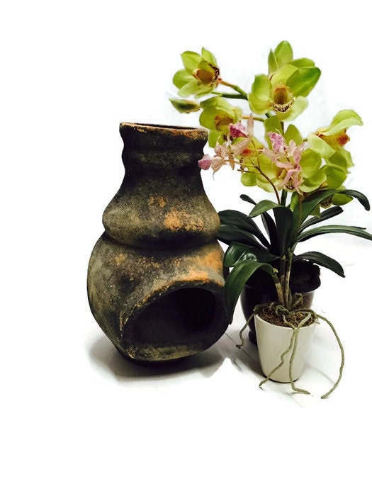 Vintage Mexican Chiminea Table Top 16 Tall Terracotta