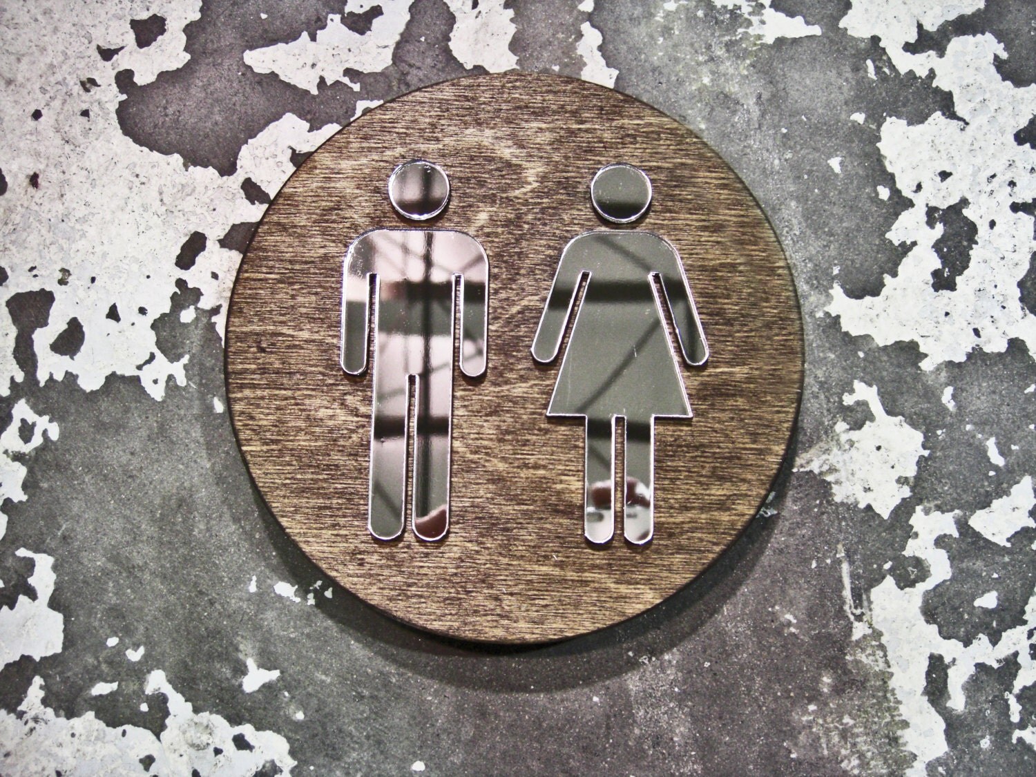Unisex Mirror Restroom Bathroom Sign WC Signage 6