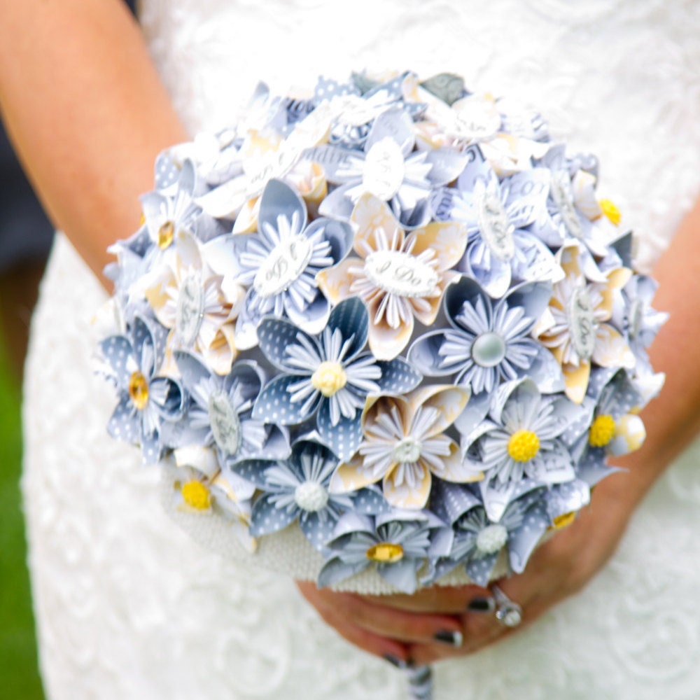 Handmade Paper Flower Bouquet by CollinsBridalMom on Etsy