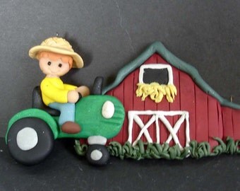 Tractor ornament | Etsy