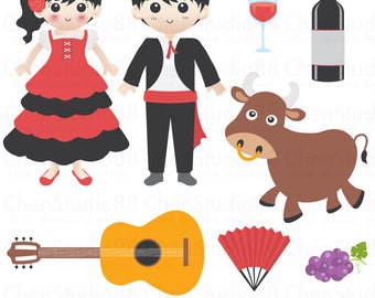 Spanish clipart | Etsy
