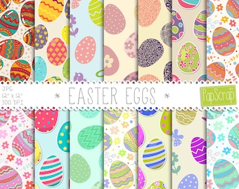 Easter Digital Paper Scrapbooking Paper Easter Eggs Easter