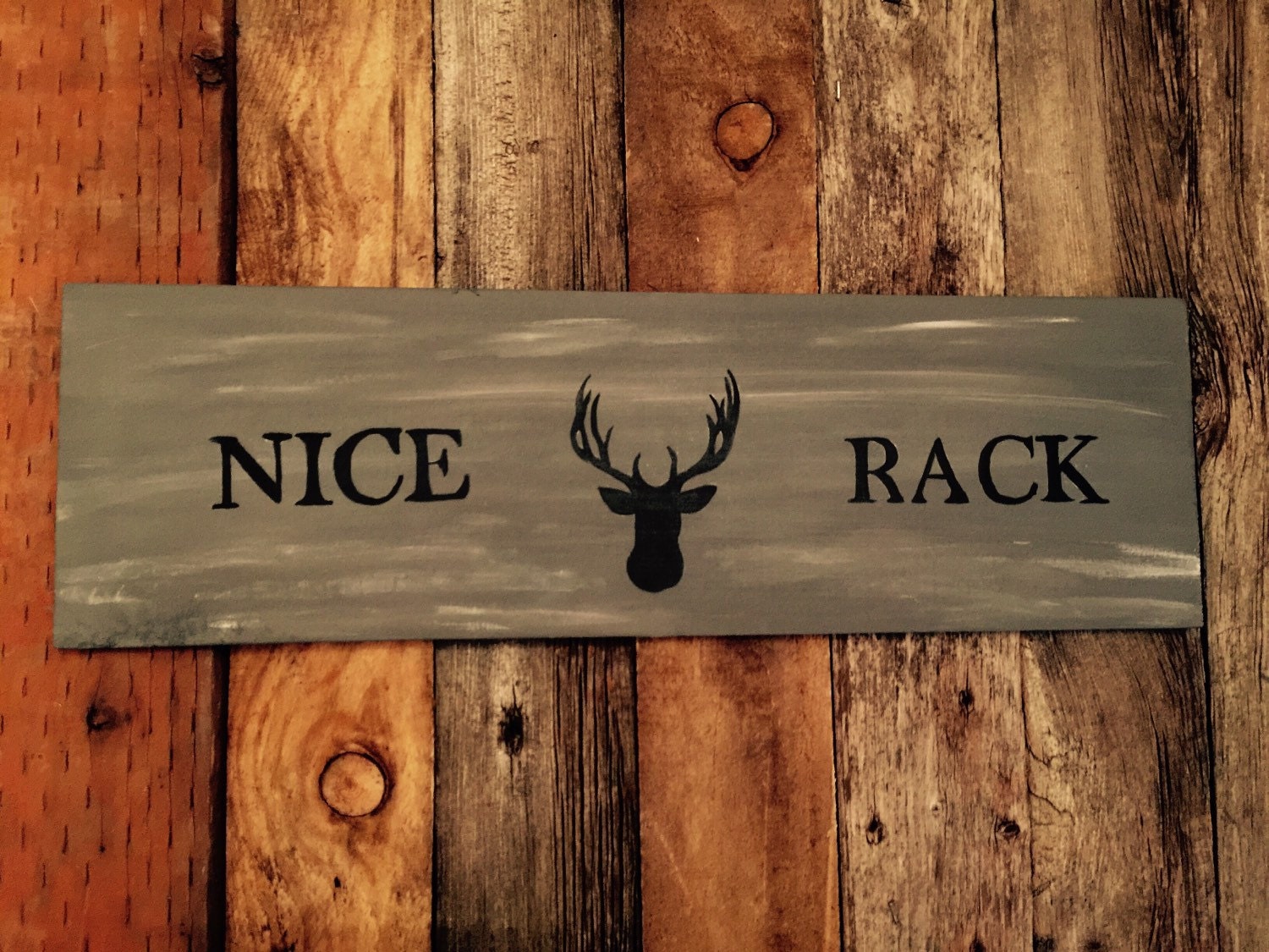 Made To Order Nice rack wood sign Reclaimed wood sign