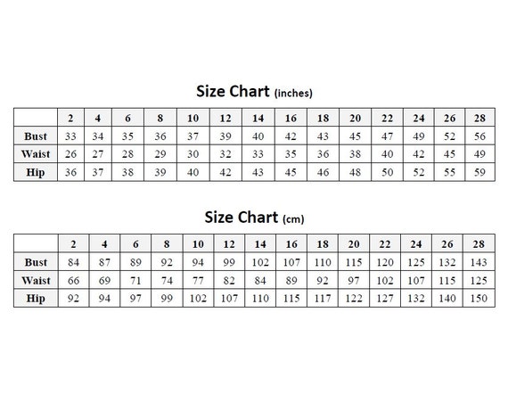 Items similar to Size Chart on Etsy