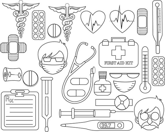 Outline Doctor - Set Clipart - Digital Clip Art Graphics, Personal ...