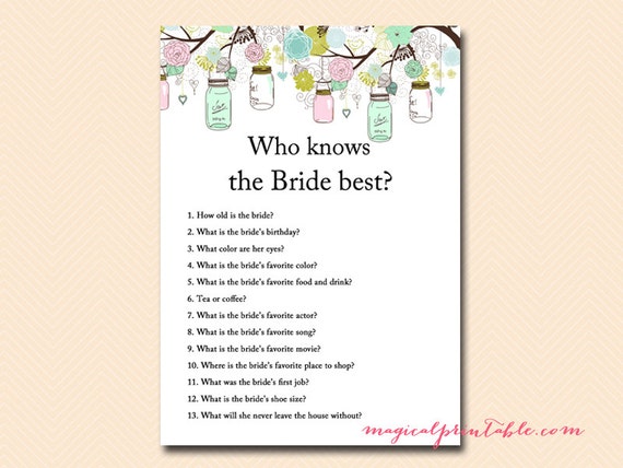 Who knows the bride best how well do you know bride Mason