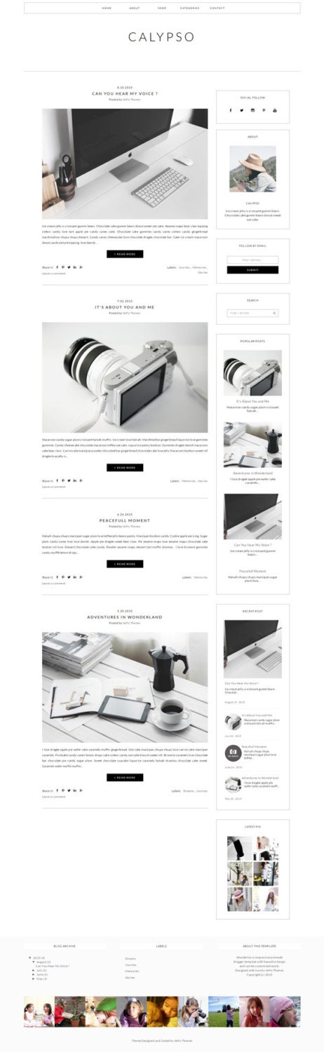 Responsive Premade Blogger Template Minimalist Design
