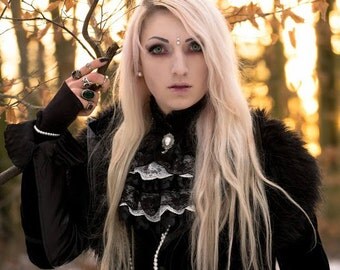 Black Lace Vampire Collar-Gothic Collar-Black by NoirRomantique