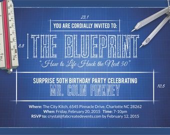 Blueprint invitation | Etsy