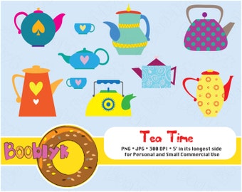 Tea clip art set | Etsy