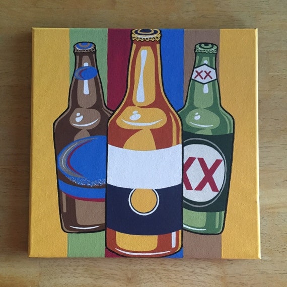 Pop Art Inspired Beer Painting by PinchePaintings on Etsy