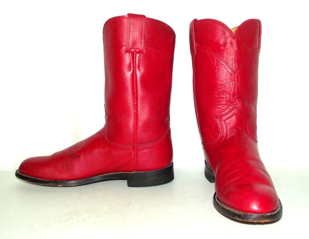Red Roper Justin Cowboy boots womens size 7 B western wear cowgirl boho ...