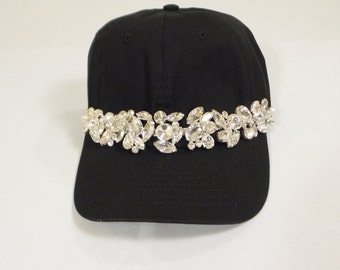Art Deco Hat Silver Leaf Baseball Cap by BellaCescaBoutique