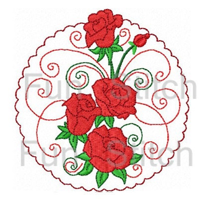 set of 10 rose machine embroidery design